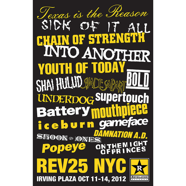Revelation Records "25th Anniversary" - Silkscreened Poster - RevHQ.com